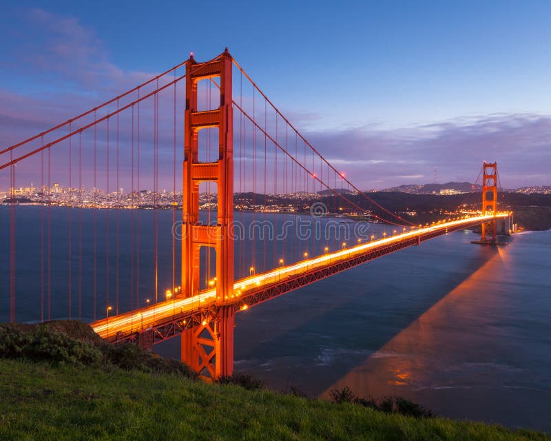 Golden Gate Bridge at Sunset Stock Image - Image of cityscape ...