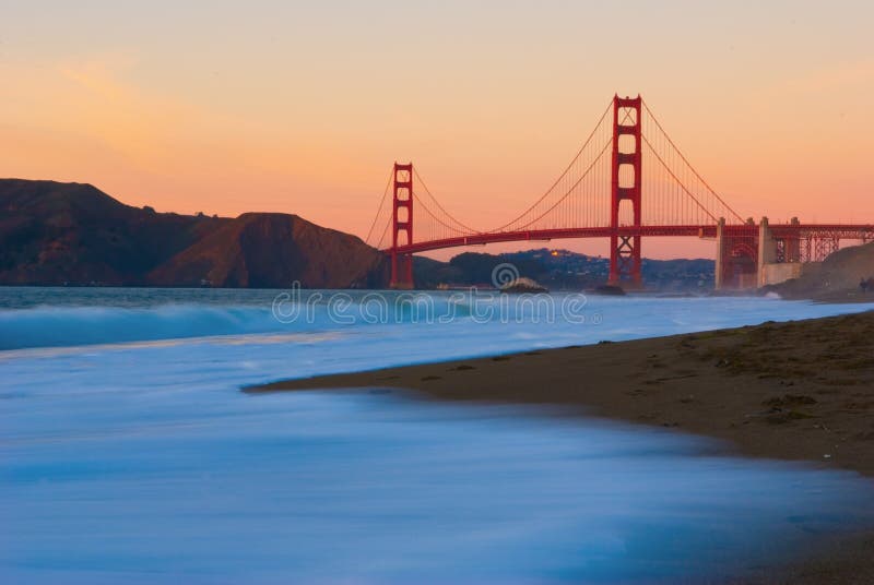Golden Gate Bridge at Sunset Stock Photo - Image of outdoors, francisco ...