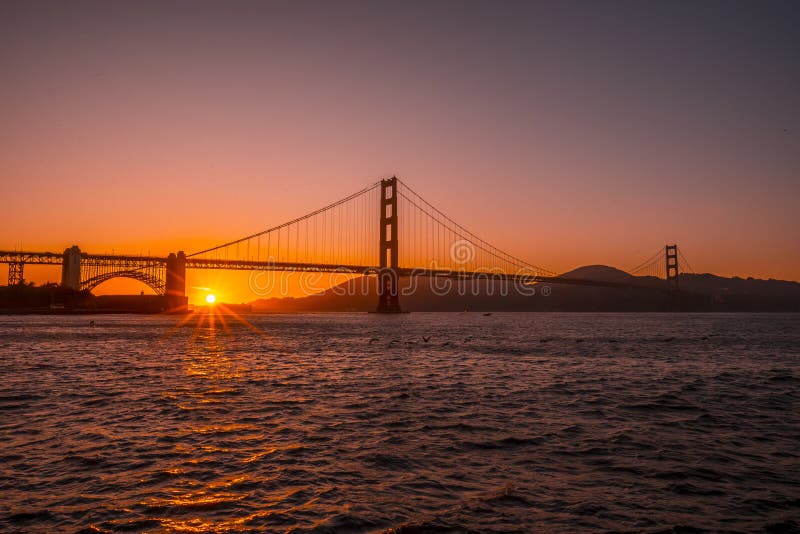 Golden Gate Bridge At Sunset