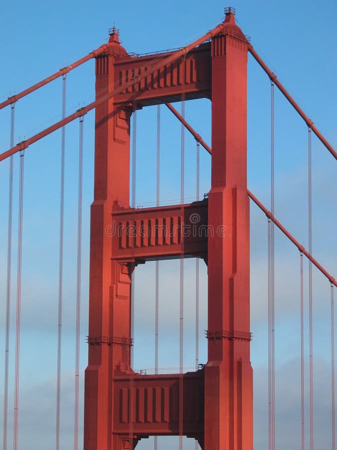 Golden Gate Bridge Tower stock image. Image of suspension - 259371