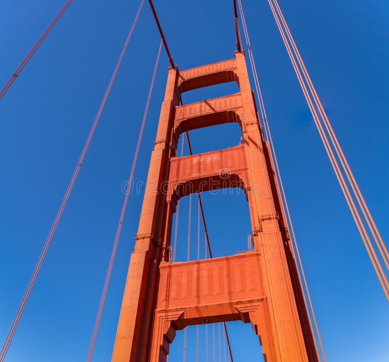 Golden Gate Bridge Tower stock photo. Image of tower - 276461652
