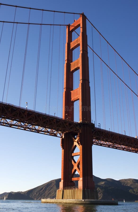 Golden Gate Bridge from Underneath Stock Photo - Image of painted ...