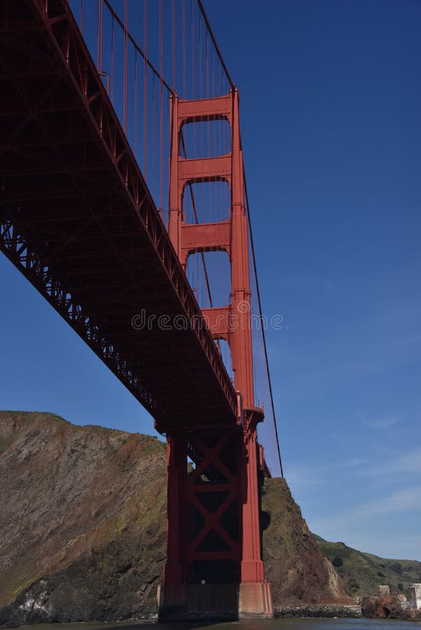 Golden Gate Bridge Vertical from Underneath Stock Image - Image of view ...