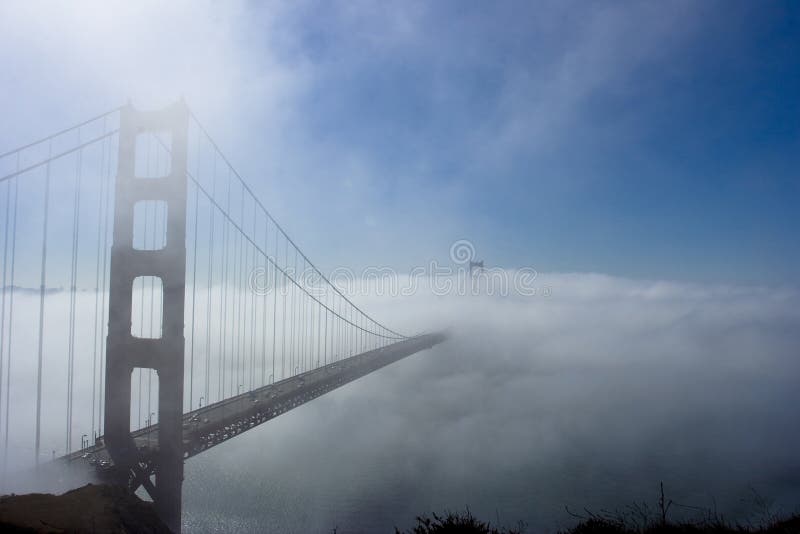 Golden gate in the fog stock photo. Image of driving, haze - 6575798
