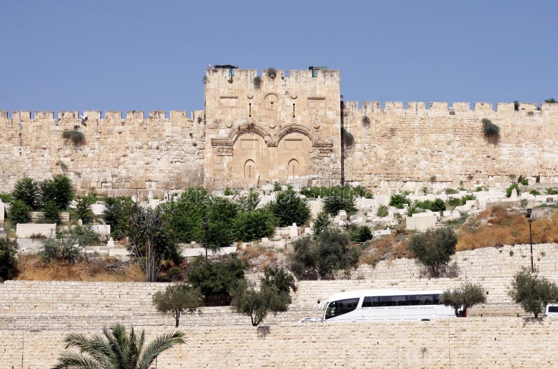 Golden Gate of Jerusalem stock image. Image of jerusalem - 44613175