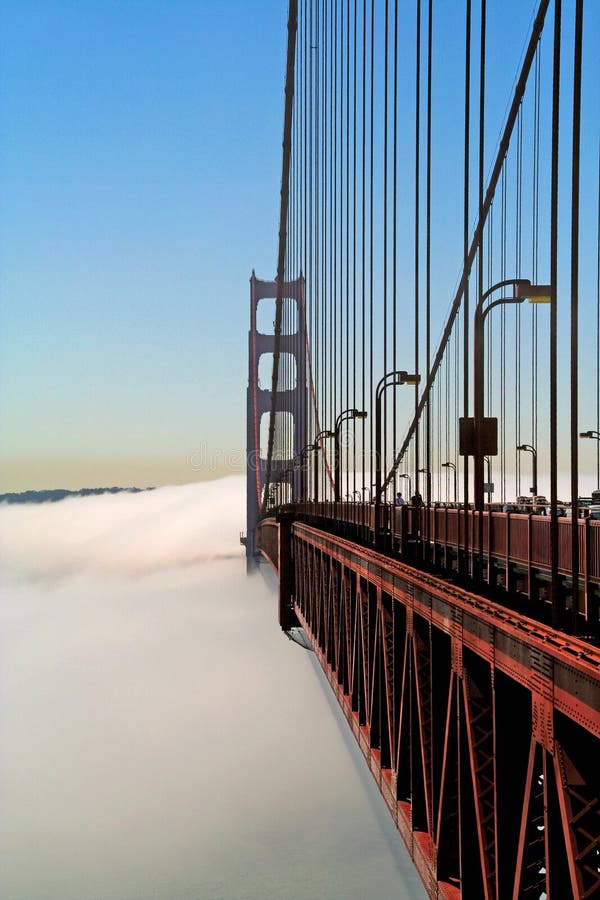 Golden Gate over the fog stock image. Image of architecture - 11438857