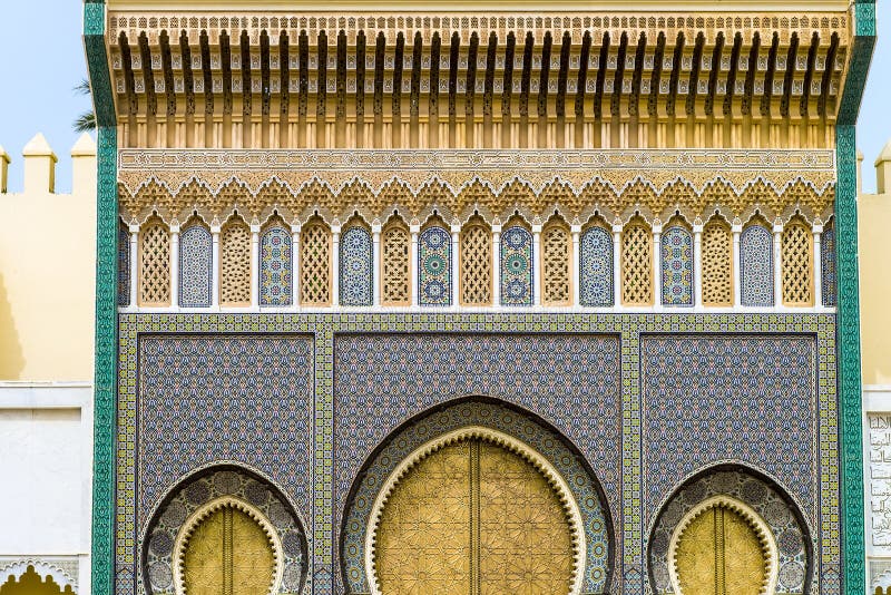 The Golden Gate of the Palace in Fez Stock Image - Image of city, king ...