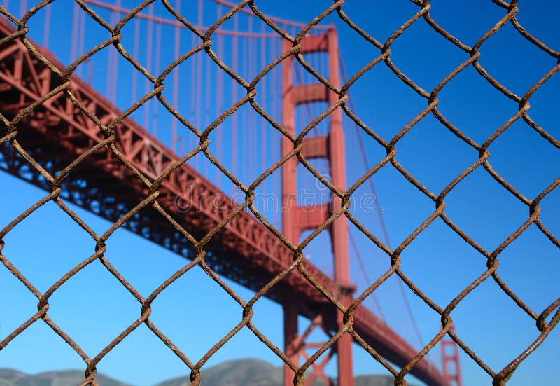 Golden Gate wire fence stock photo. Image of mesh, francisco - 22050606