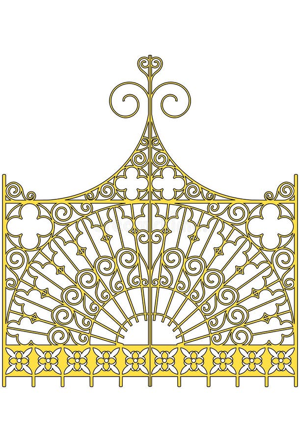 Golden gates stock illustration. Illustration of doorway - 12087431