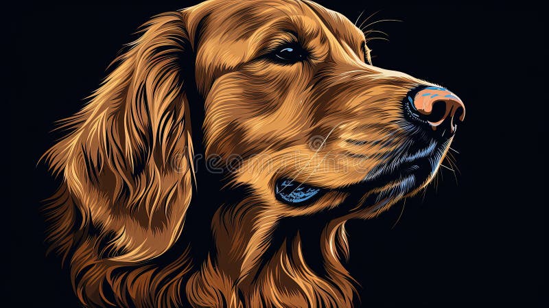 Golden Gaze in the Darkness Stock Illustration - Illustration of golden ...