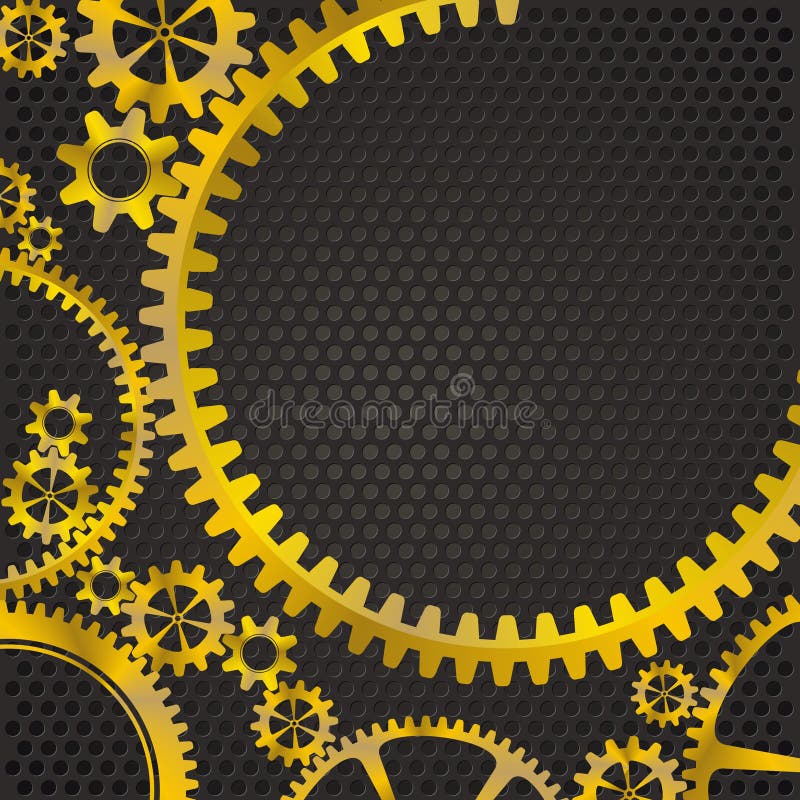 Golden gear frame stock illustration. Illustration of bronze - 22449047