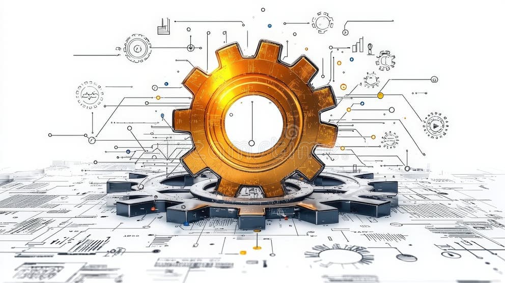 Prominent Golden Gear Stock Illustrations – 52 Prominent Golden Gear ...