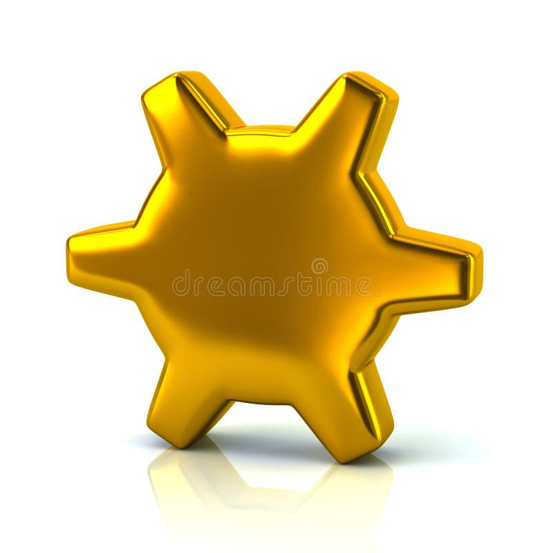 Golden Gear Settings Icon 3d Illustration Stock Illustration ...