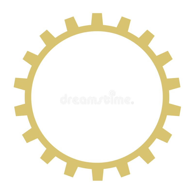 Golden Gear Shape Icon. Vector Sign Stock Illustration - Illustration ...
