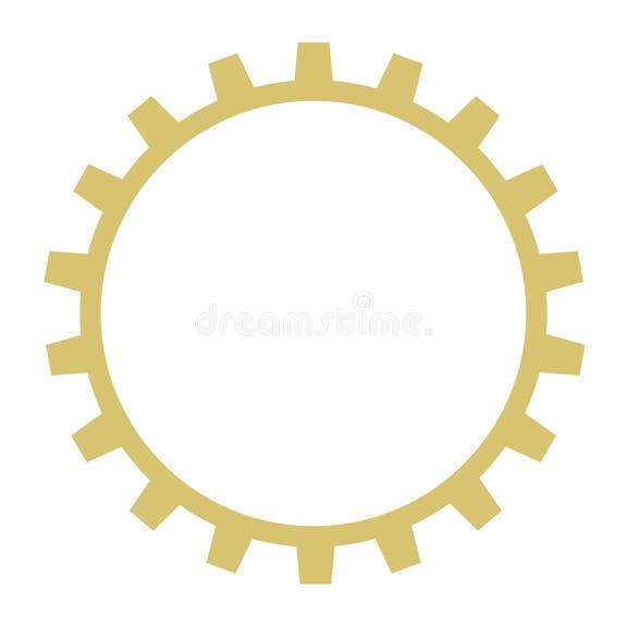 Golden Gear Shape Icon. Vector Sign Stock Illustration - Illustration ...