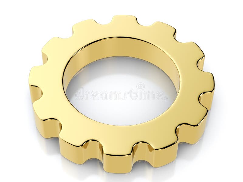 Golden Gear Settings Icon 3d Illustration Stock Illustration ...