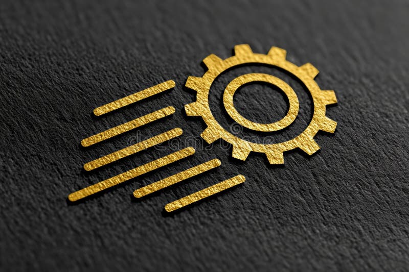 Golden Gear Symbolizing Speed and Efficiency in Sales, Representing ...