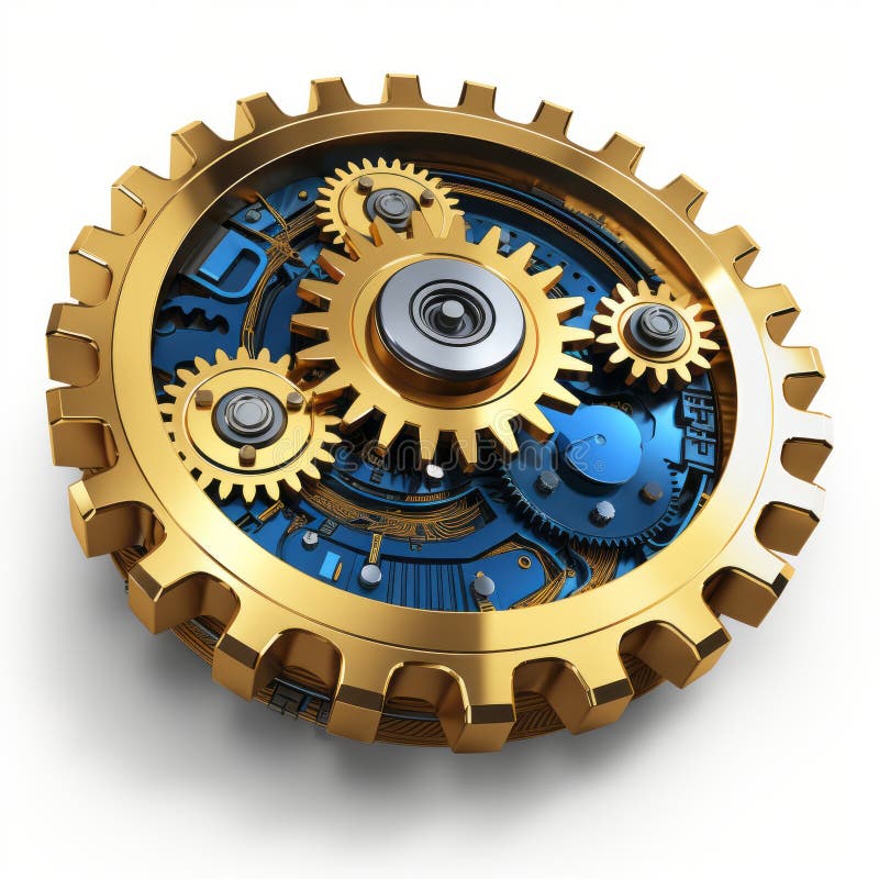 Cogs Golden Gear Wheels stock vector. Illustration of communication ...