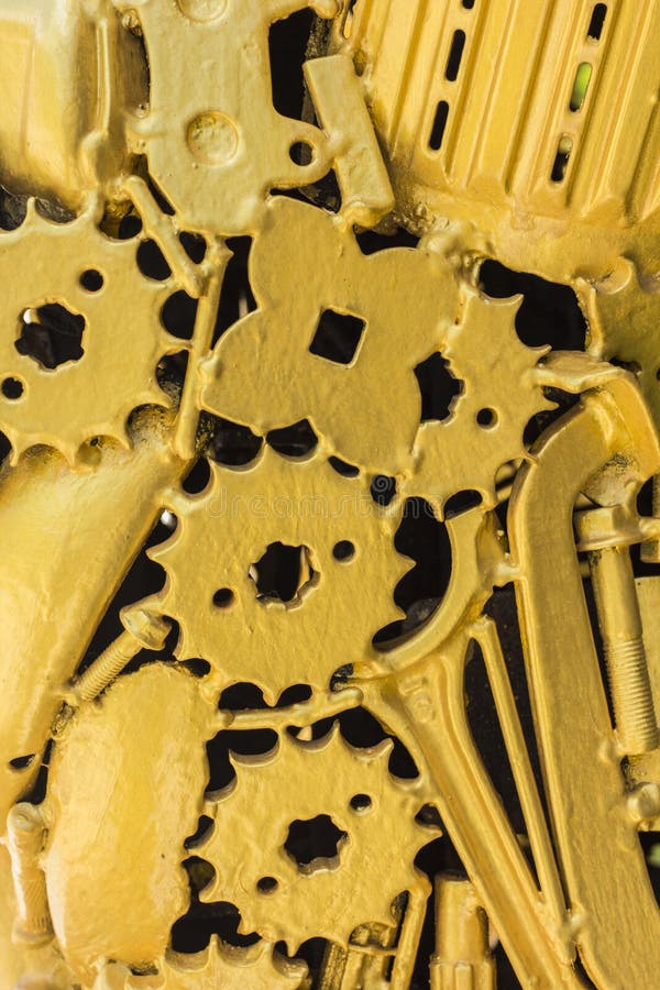 Golden gear wheels stock image. Image of concept, industrial - 61107463