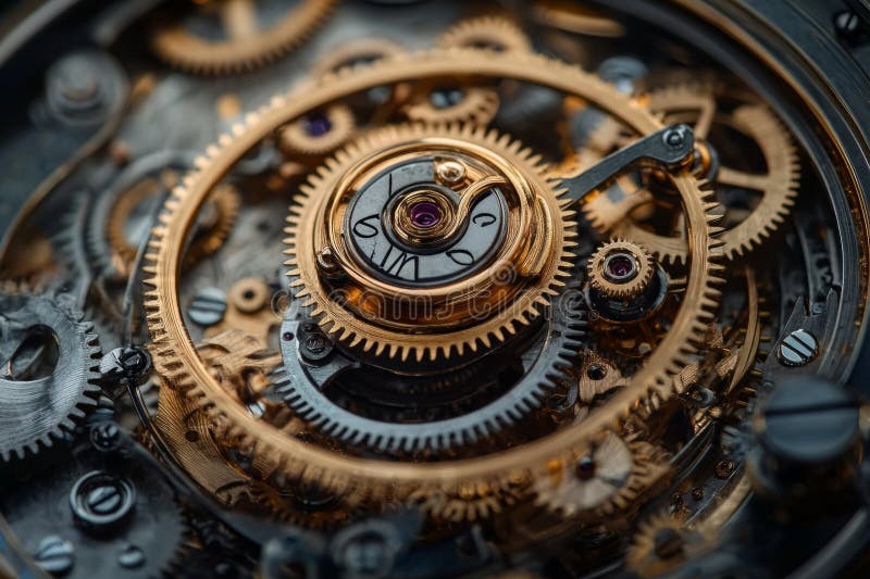Golden Gears Interlock, Showcasing the Complex Mechanics of Timekeeping ...