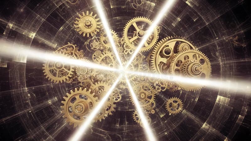 Golden Gears: a Symphony of Interlocking Mechanisms Stock Footage ...