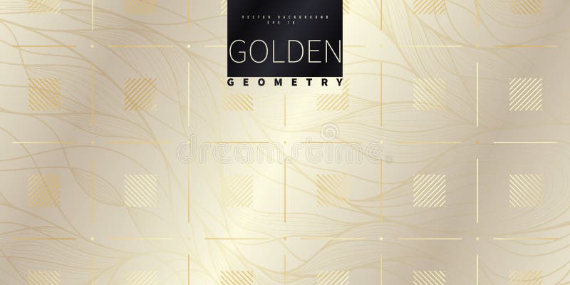 Golden Geometric Abstract Pattern. Luxurious Golden Linear Ornament ...
