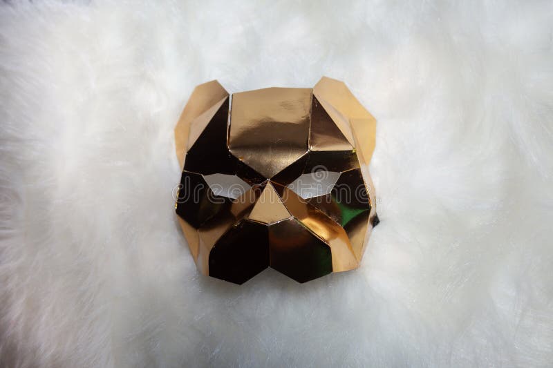Golden geometric cat mask stock photo. Image of jewellery - 292143154