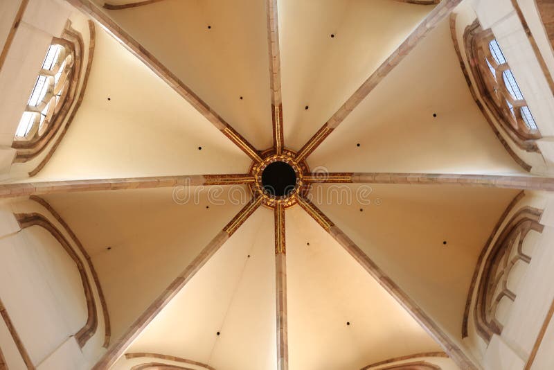 Golden Geometric Ceiling Inside of the Church Editorial Stock Image ...