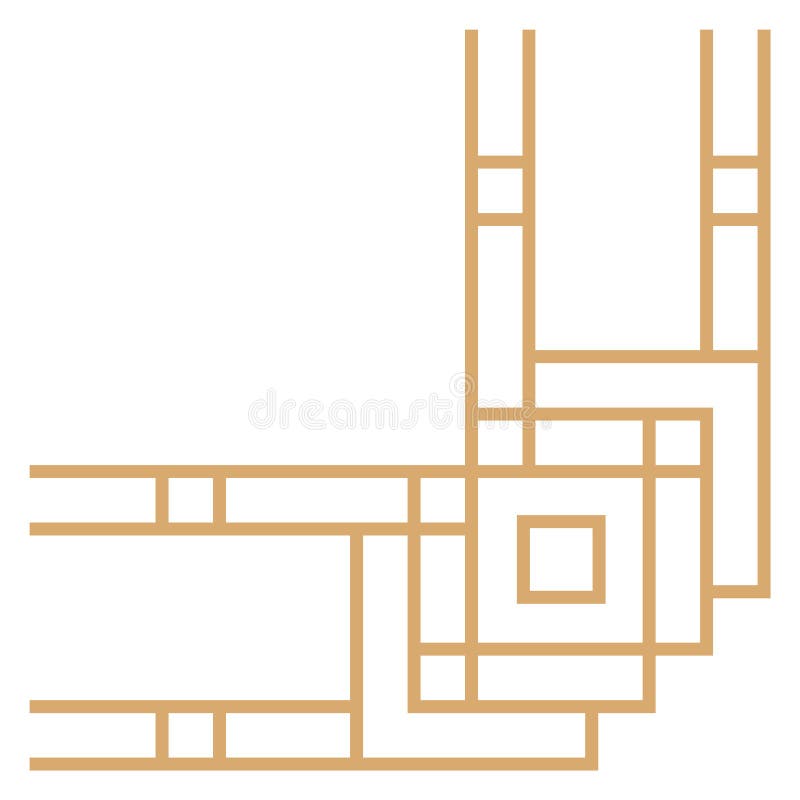 Golden Geometric Corner. Decorative Vintage Border Element Stock Vector ...