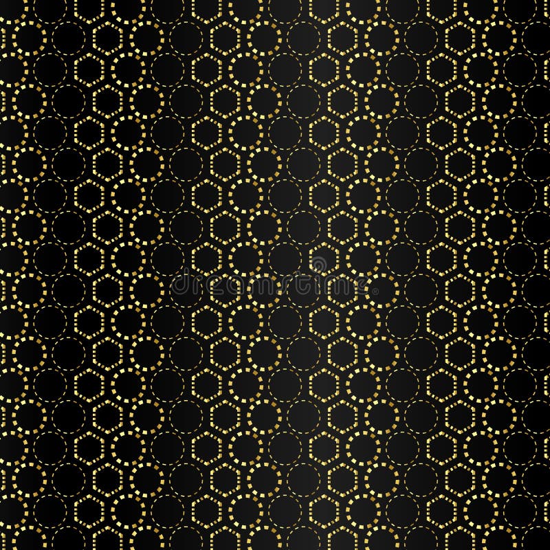 Golden Geometric Dotted Hexagon Circle Vector Pattern Stock Vector ...