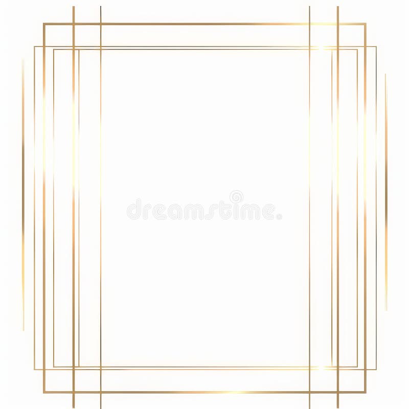 Golden Geometric Frame with Elegant and Clean Lines Stock Illustration ...