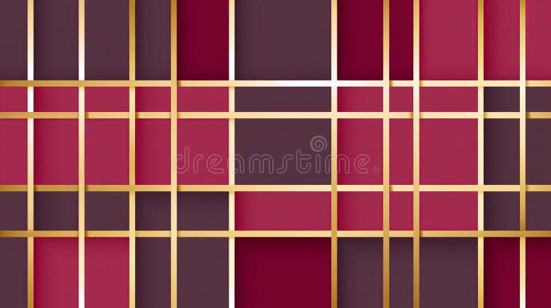 Golden Geometric Grid Pattern Over Burgundy and Dark Red Rectangles ...