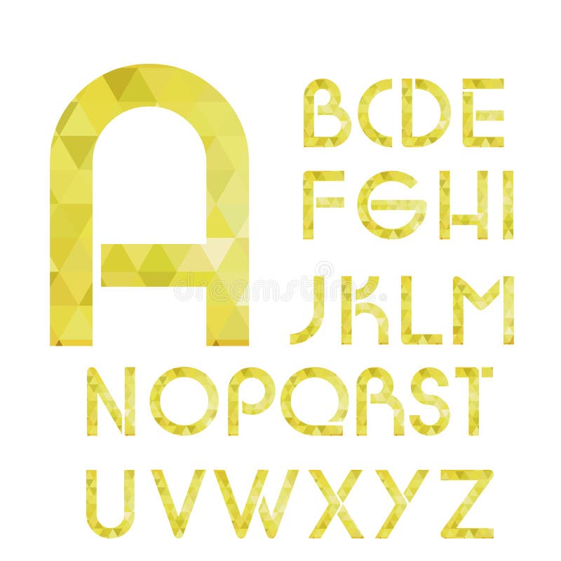 Golden geometric letters stock vector. Illustration of golden - 80009651