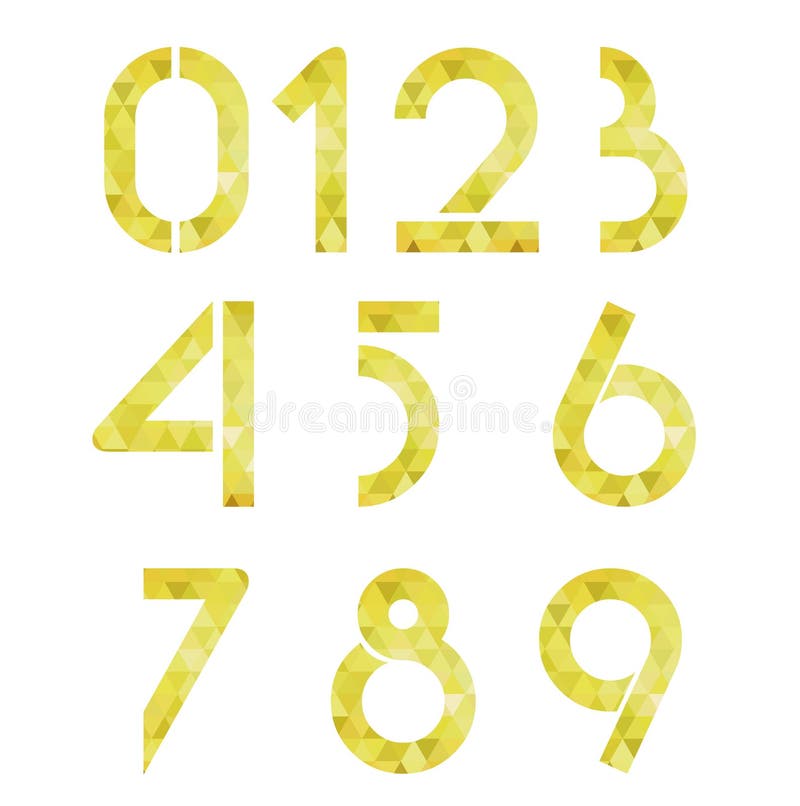 Golden geometric numbers stock vector. Illustration of paper - 80009656