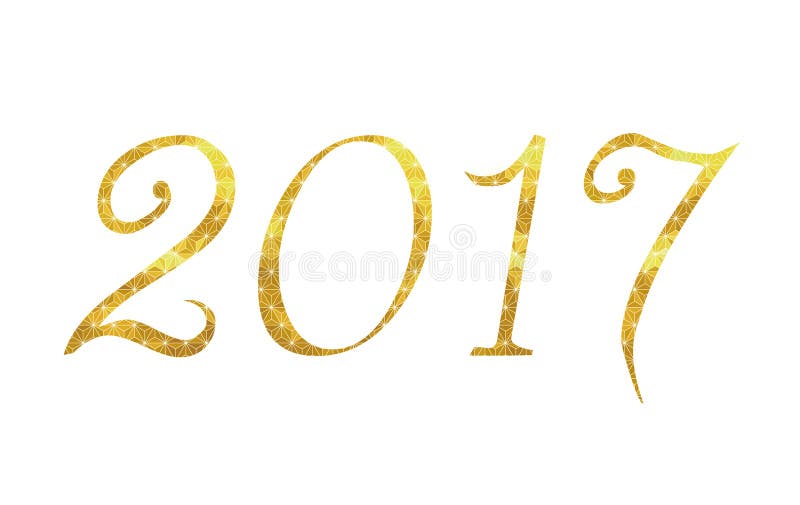 2017 Golden Geometric Numbers Stock Vector - Illustration of geometric ...