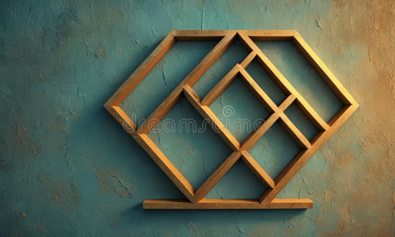 Golden Geometric Pattern, Composed Intersecting Lines and Rectangles ...