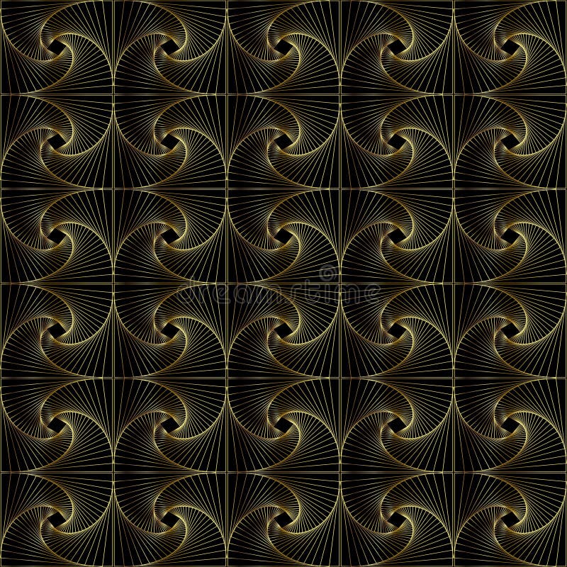 Golden Geometric Pattern on Elegant Black Background Vector Template Stock Vector - Illustration ...