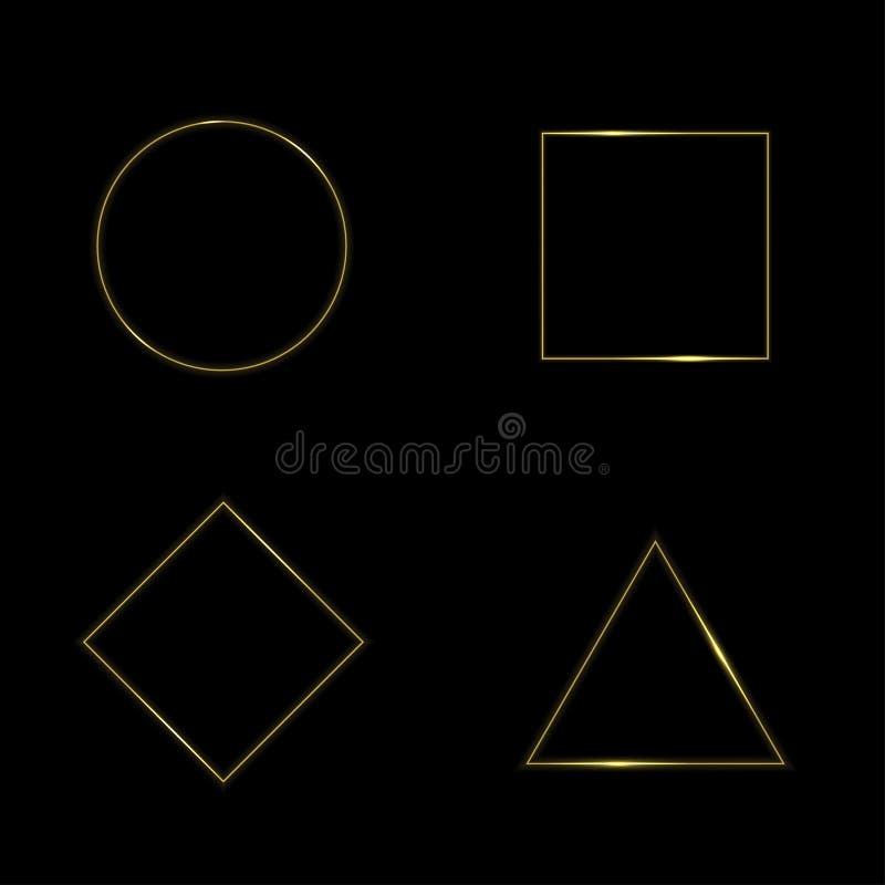 Golden geometric shapes stock vector. Illustration of gold - 97723110