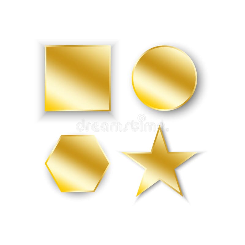 Golden Geometric Shapes. Vector Geometric Form. Star Icon. Vector ... Golden Geometric Shapes. Vector Geometric Form. Star Icon. Vector ...