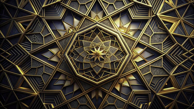 Golden Geometry Explodes in a Luxurious Textured Abstract Design ...