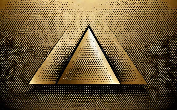 Abstract Gold Geometric Triangle Design Halftone Pattern Vector Illustration. Stock Image ...