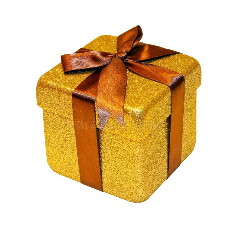 Golden gift stock image. Image of christmas, golden, gold - 17917513