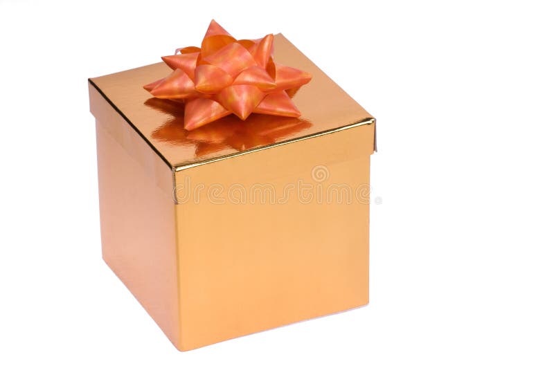 Golden gift box stock photo. Image of commercial, present - 12863176
