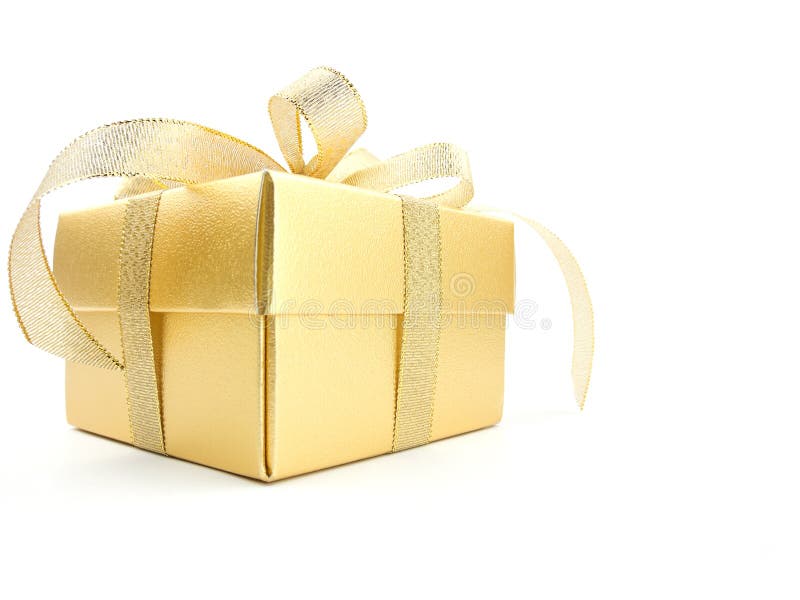 Golden gift box stock image. Image of shiny, ornate, decorative - 17482399