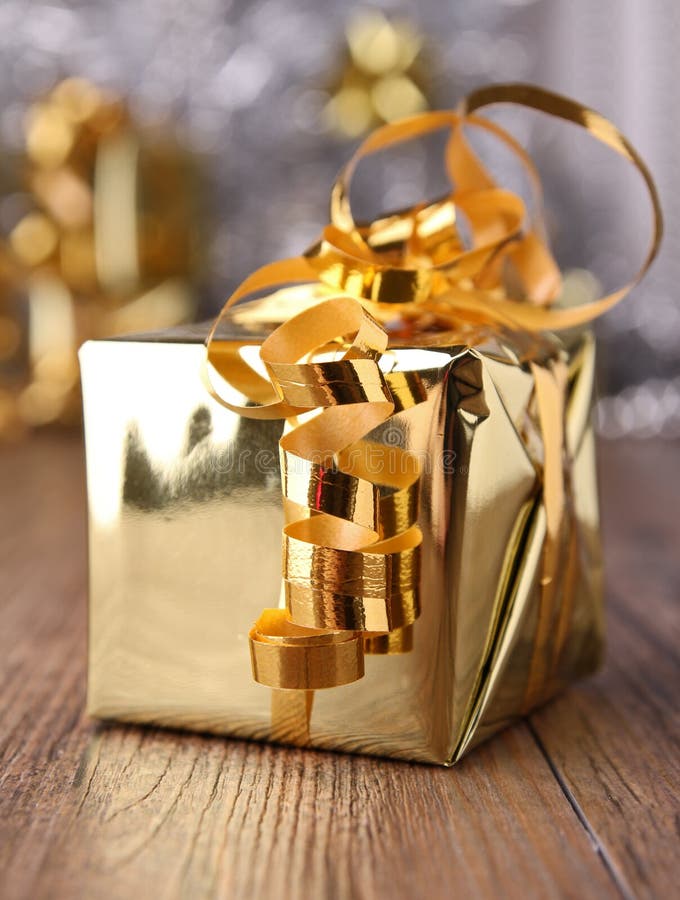 Golden gift box stock photo. Image of festive, surprise - 21863332