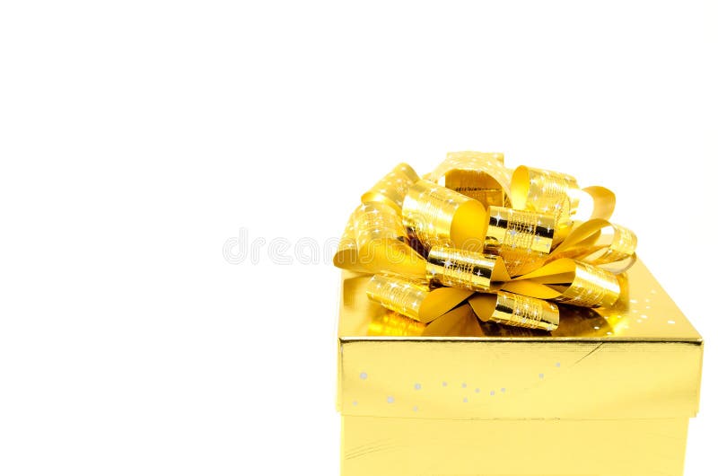 Golden Gift Box stock image. Image of gold, season, gift - 60668367