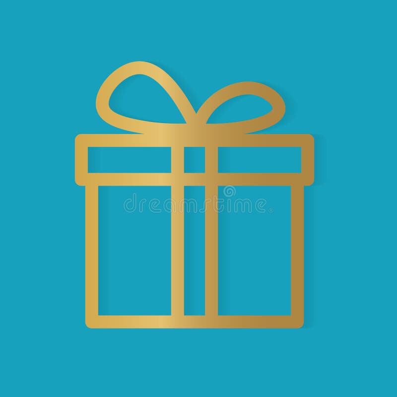 Golden gift box icon stock vector. Illustration of decoration - 165319250