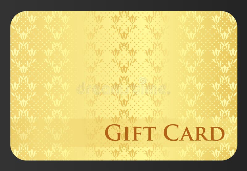 Golden Gift Card with Tulip Ornament Stock Vector - Illustration of ...