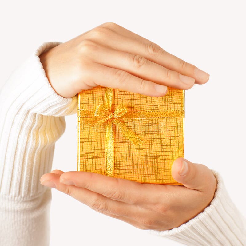 Hands Holding Beautiful Gift Box Stock Image - Image of hand, merry ...