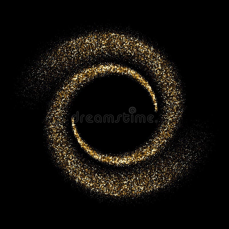 Golden Glitter Circle Twirl of Sparkling Particles Stock Vector ... Golden Glitter Circle Twirl of Sparkling Particles Stock Vector ...